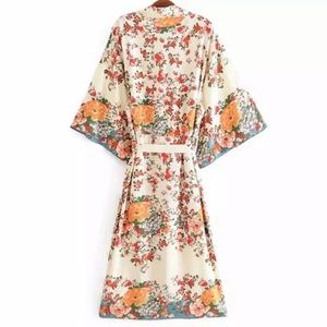Tops | Garden Party Floral Kimono Duster Maxi Robe | Poshmark